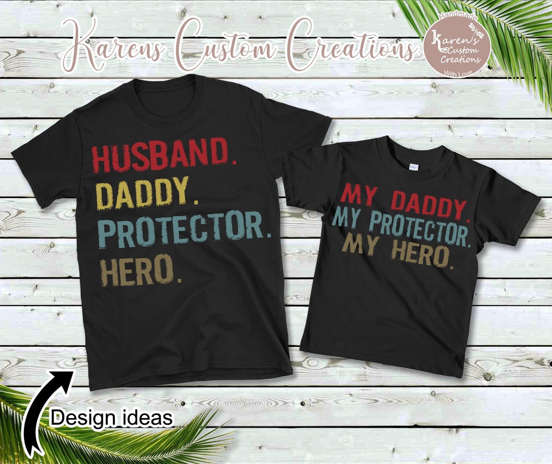 Husband Daddy Protector Hero SVG, Dad Svg, Distressed Dad Svg, Shirt ...