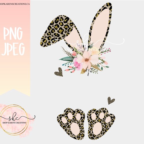 Leopard Print Bunny Easter Files Sublimations Designs - Etsy