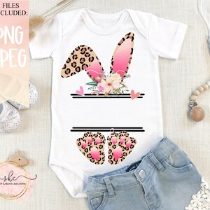 Leopard Print Bunny Pink Glitter Inside Ears, Easter Files, Cheetah ...