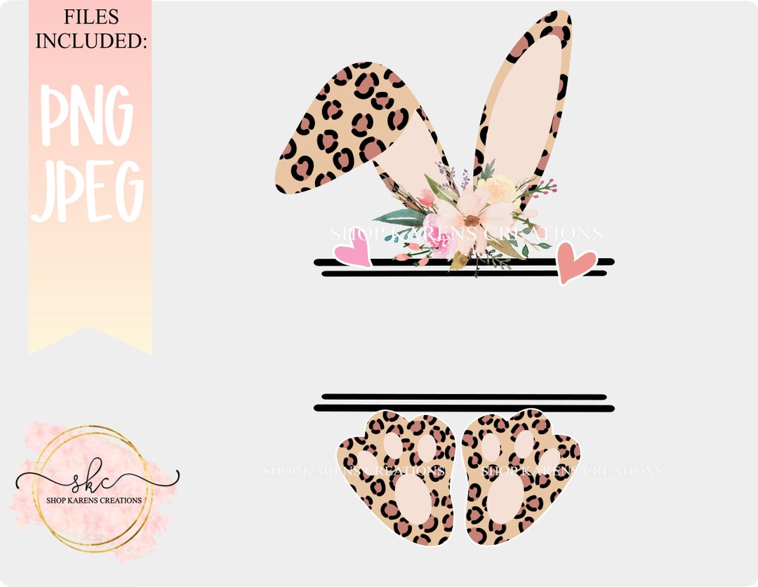 Leopard Print Bunny Pink Inside Ears, Easter Files, Cheetah Print ...