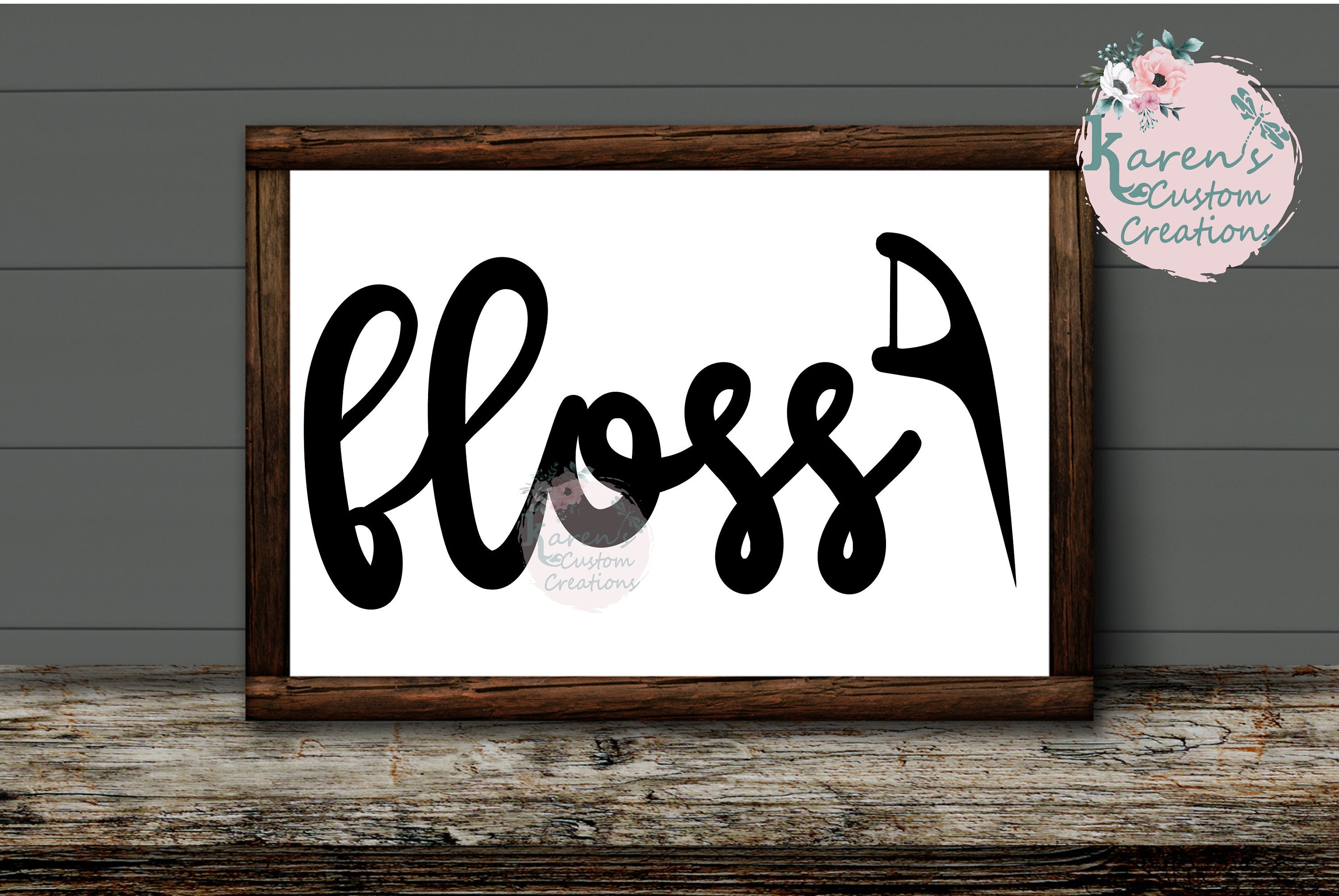 Brush Flush Floss Wash bathroom sign designs SvG bathroom | Etsy