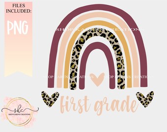 First Day of School PNG, Kindergarten PNG, Back to School Leopard Print ...