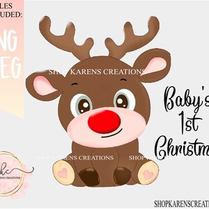 Babys 1st Christmas Reindeer PNG, Baby Reindeer Png, Christmas Ornament ...