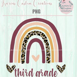 Back to School 3rd Grade PNG Back to School Leopard Print - Etsy