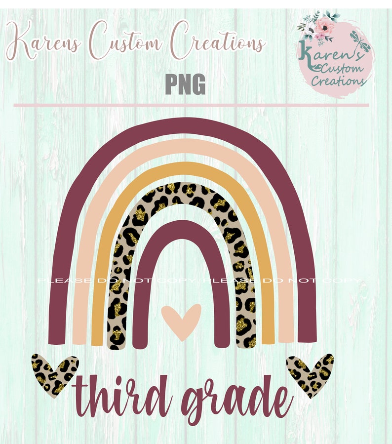 Back to School 3rd Grade PNG Back to School Leopard Print | Etsy