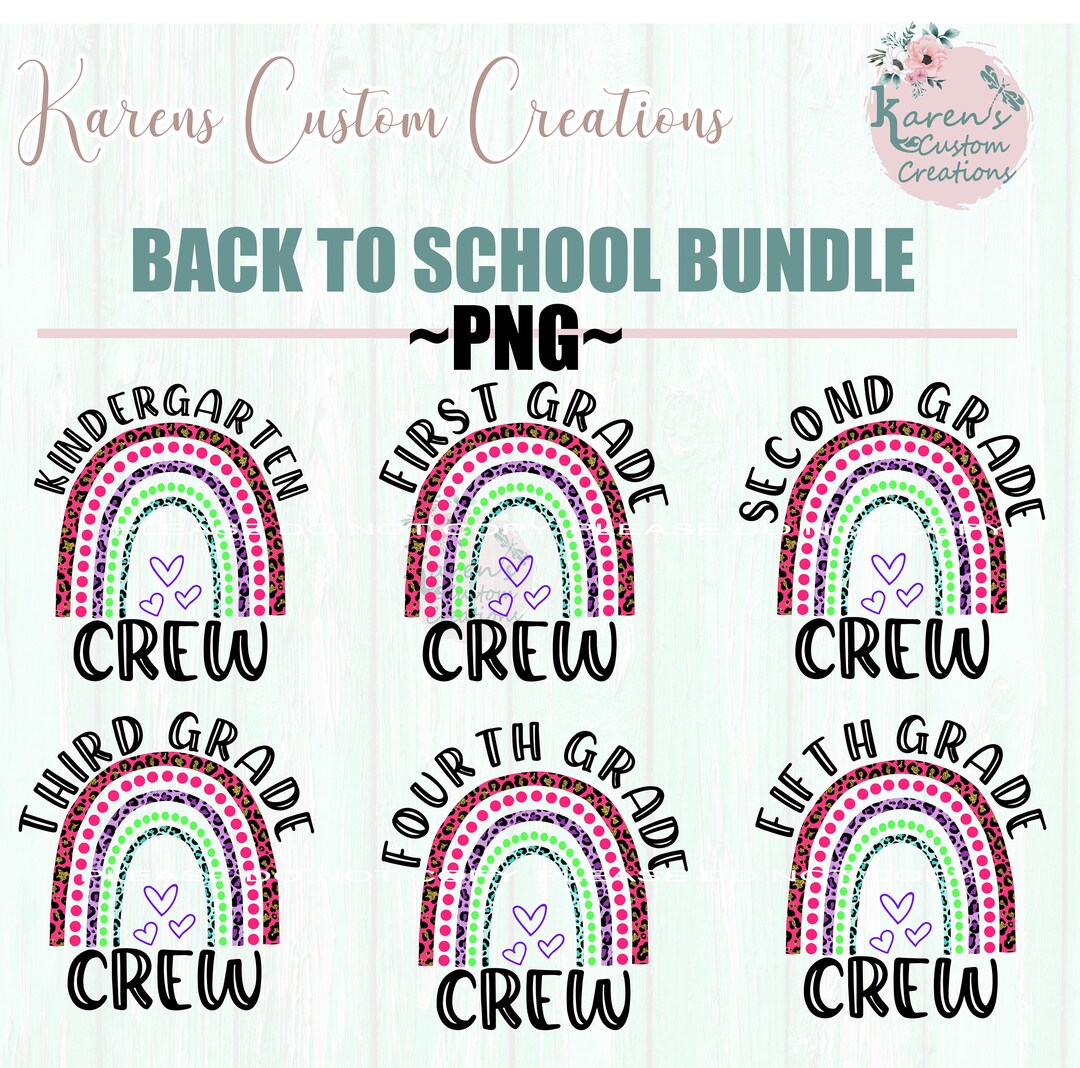 Back to School Leopard Print Bundle, First Day of School PNG Bundle ...