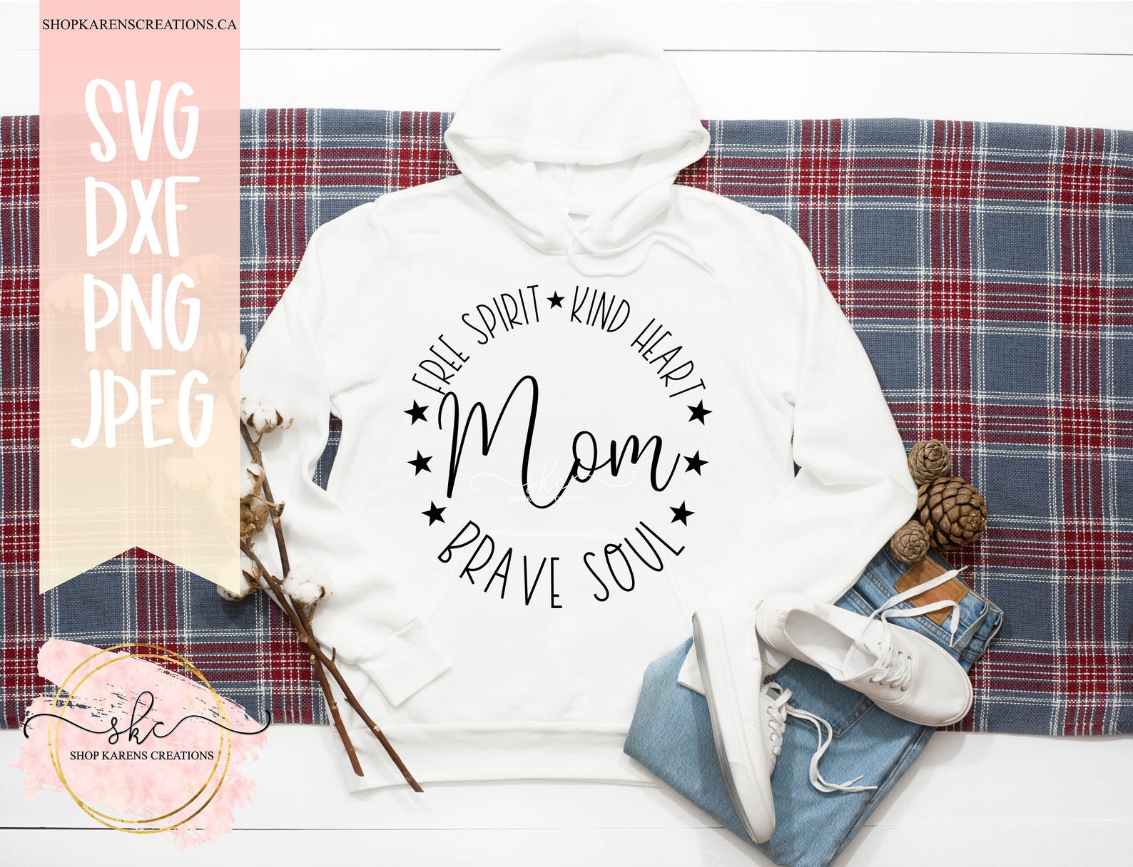Free Spirit Kind Heart Brave Soul Mom SVG Mothers Day - Etsy