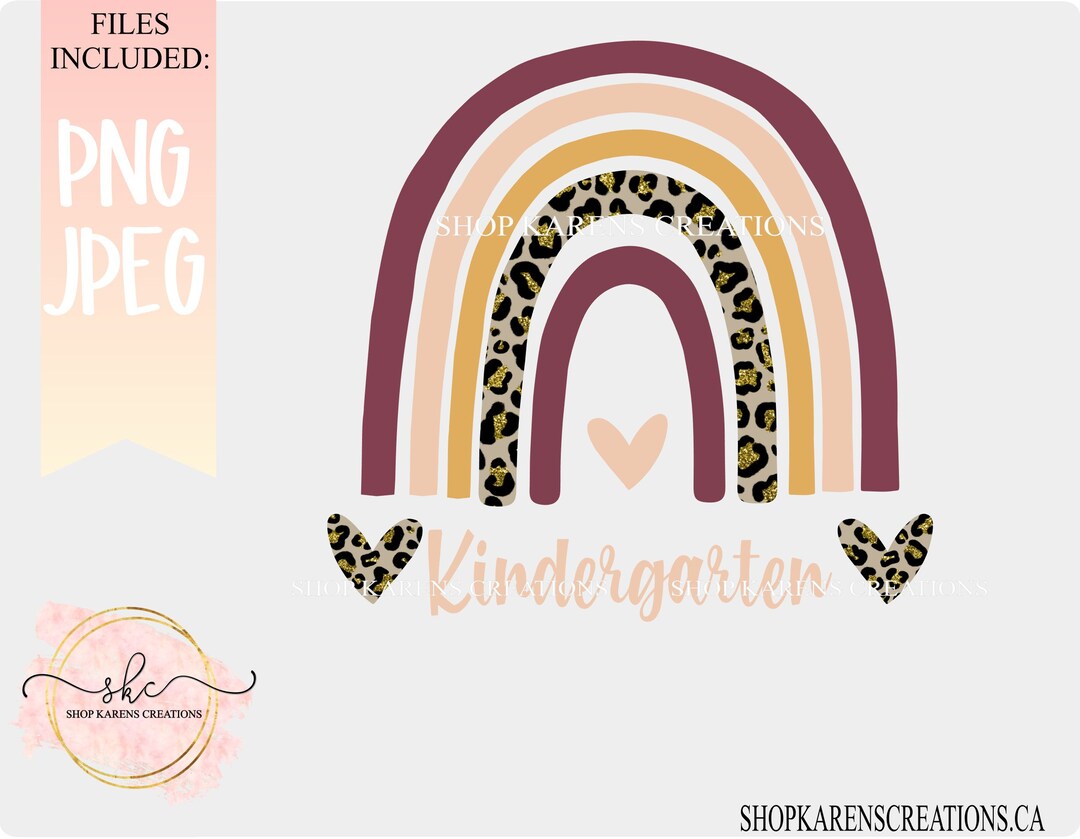 First Day of School PNG, Kindergarten PNG, Back to School Leopard Print ...