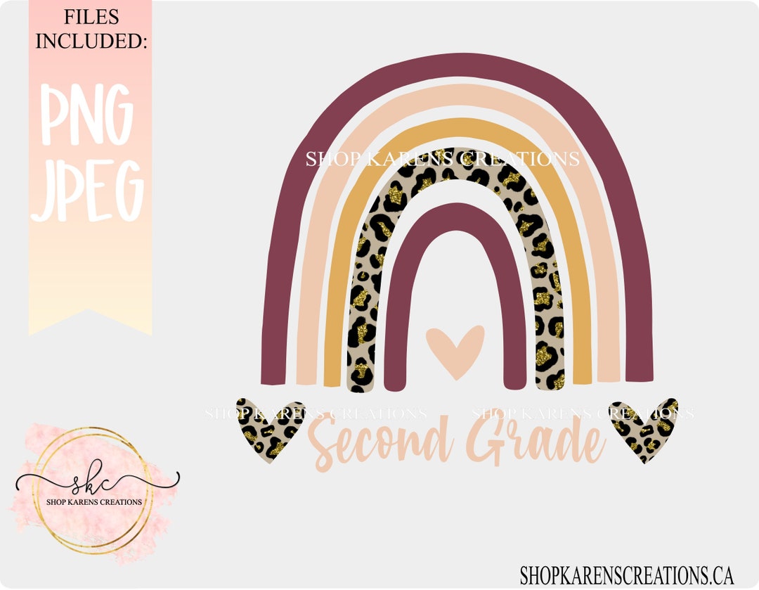 Back to School 2nd Grade PNG, Back to School Leopard Print, Leopard ...