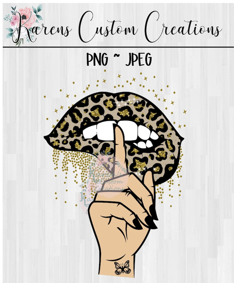 Leopard Print Lips Digital Download Glitter Lips Png Files - Etsy