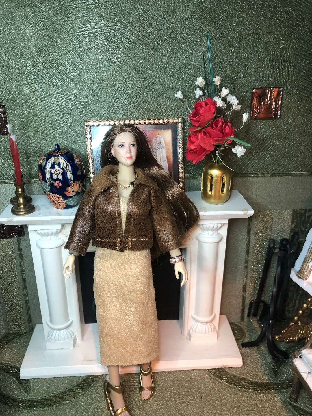 1/12 Tbleague Phicen Female Leather Outfit. Faux Stretch Suede. Slipon ...