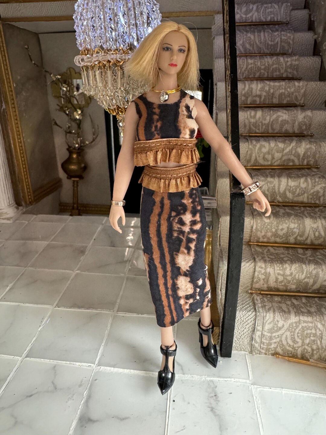 1/12 Tbleague Phicen Female 2 Piece Outfit. Includes Maxi Skirt/dress ...