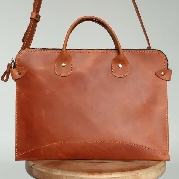 Leather Laptop Bag Custom Logo - Etsy