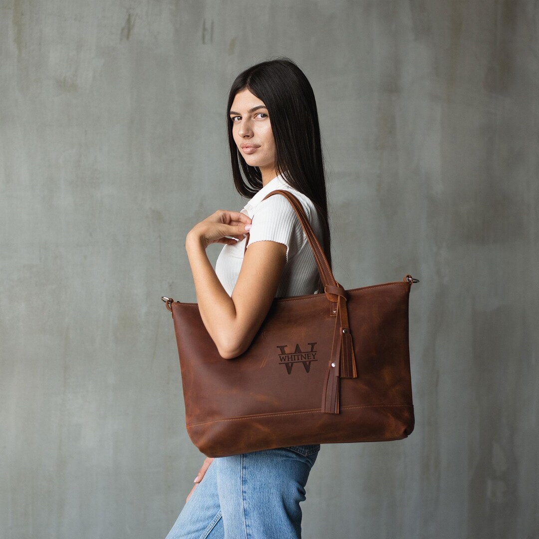Large Leather Tote Bag for Women, Leather Tote Bag for Laptop, Laptop ...