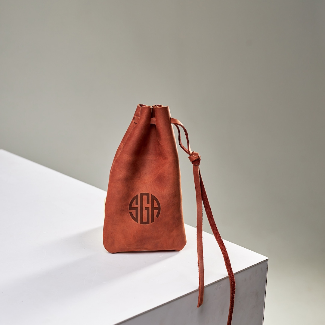 Leather Drawstring Coin Pouch, Custom Drawstring Pouch, Handmade Coin ...
