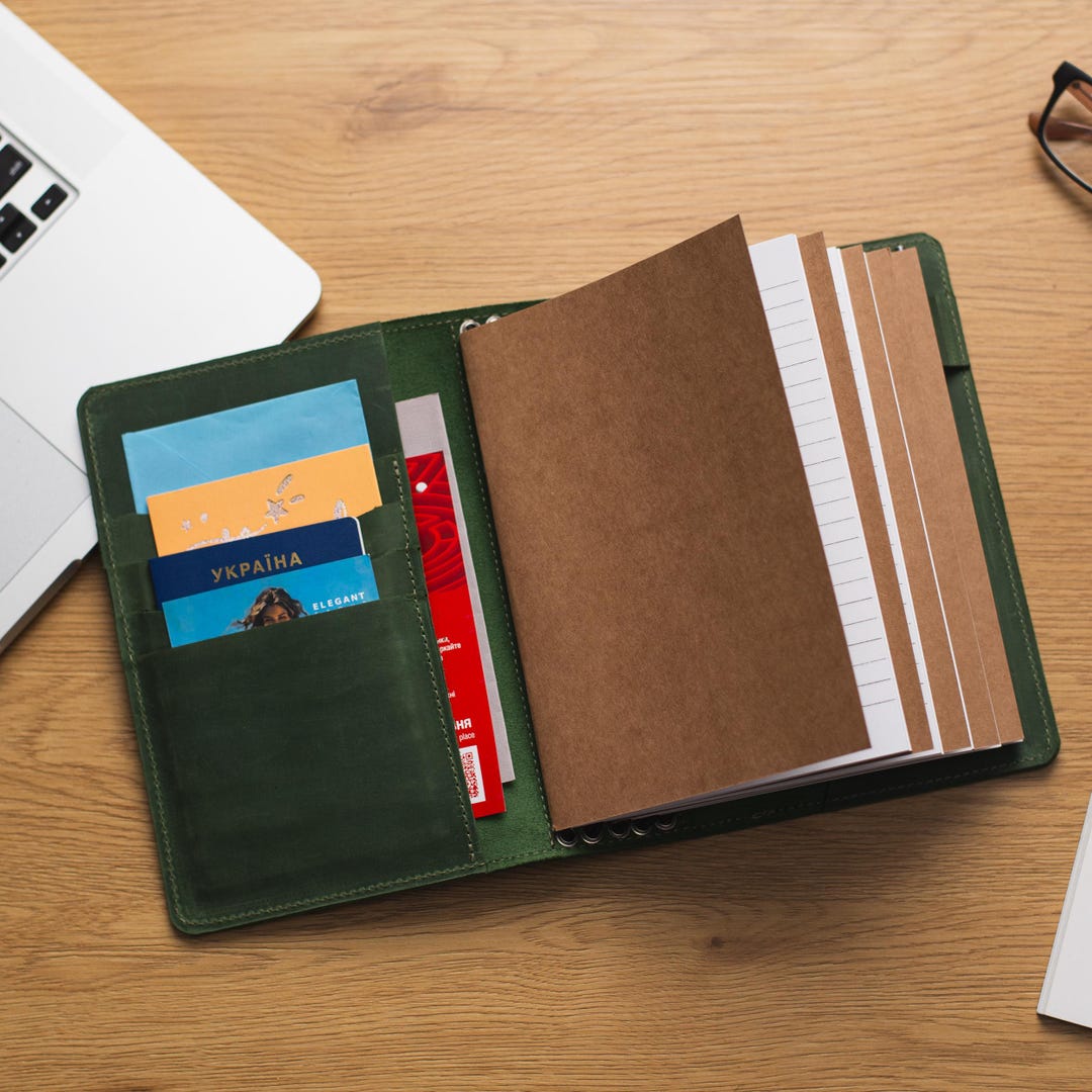 Leather Bound Notebook Custom, Travelers Notebook Cover A5, Leather ...