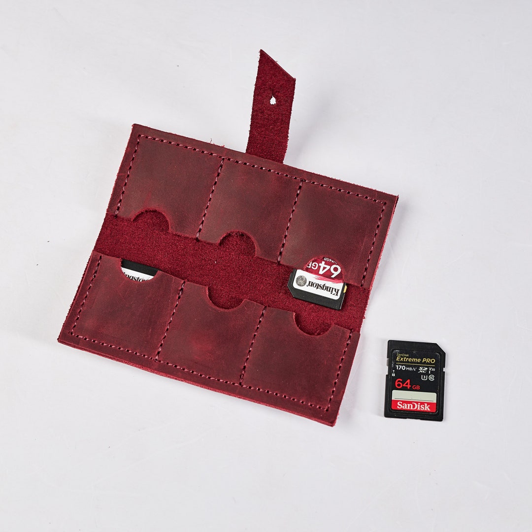 Leather SD Card Holder, Personalized SD Card Holder, Leather Memory ...