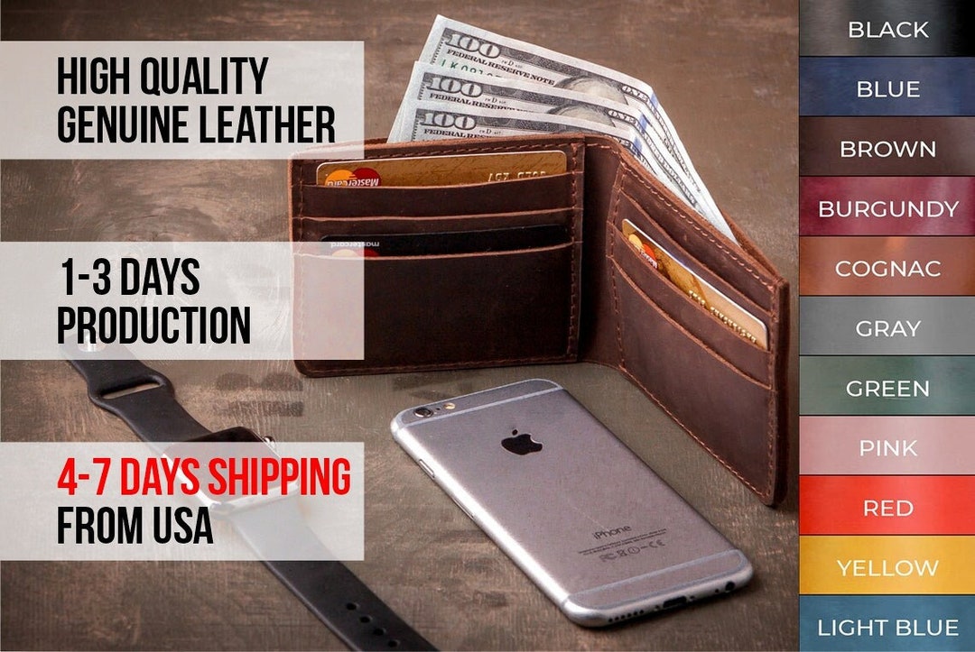 Personalized Leather Wallet for Men,custom Leather Wallet,small Red ...