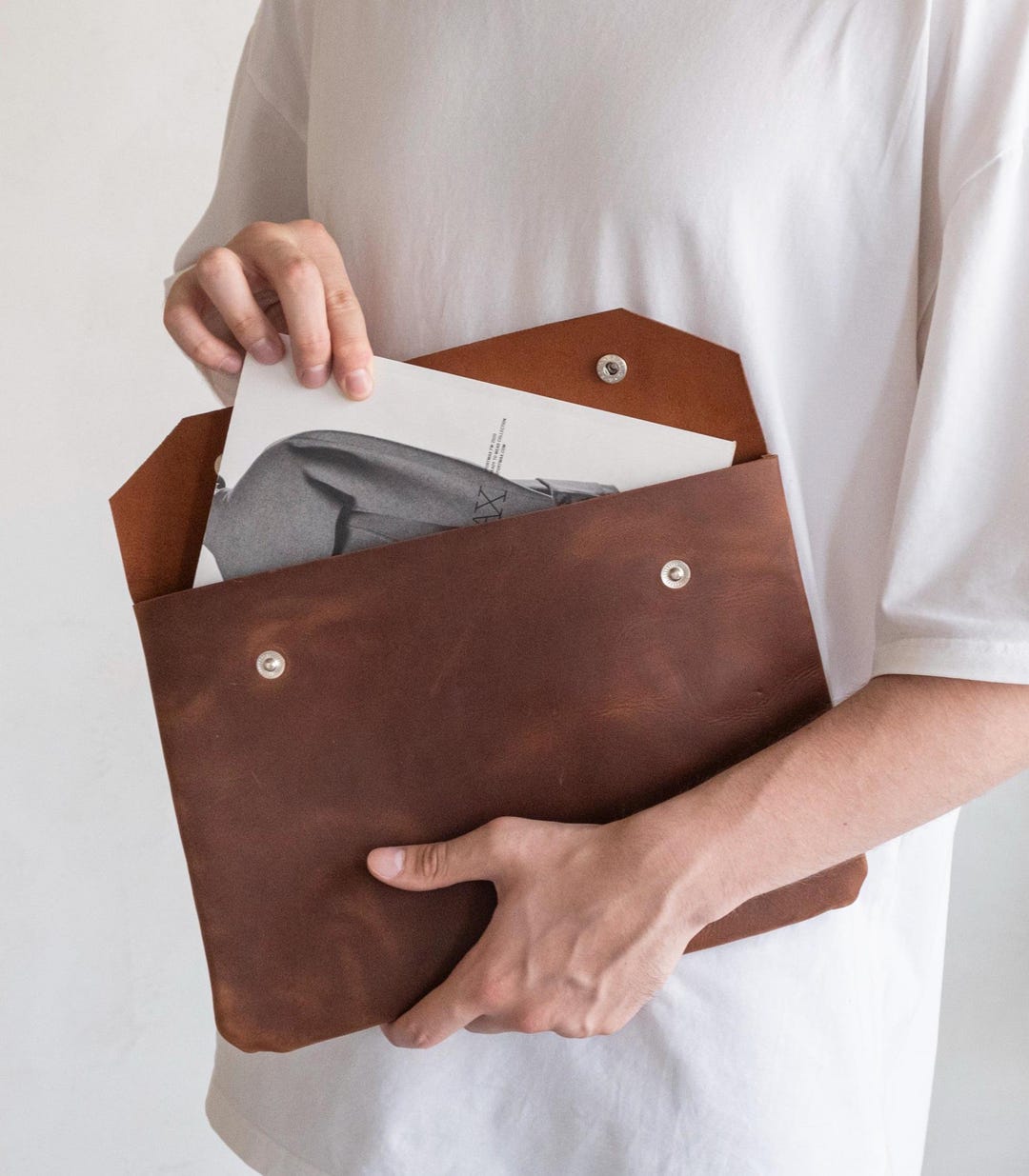 Leather Document Folder, Leather File Holder, Leather Portfolio Women ...