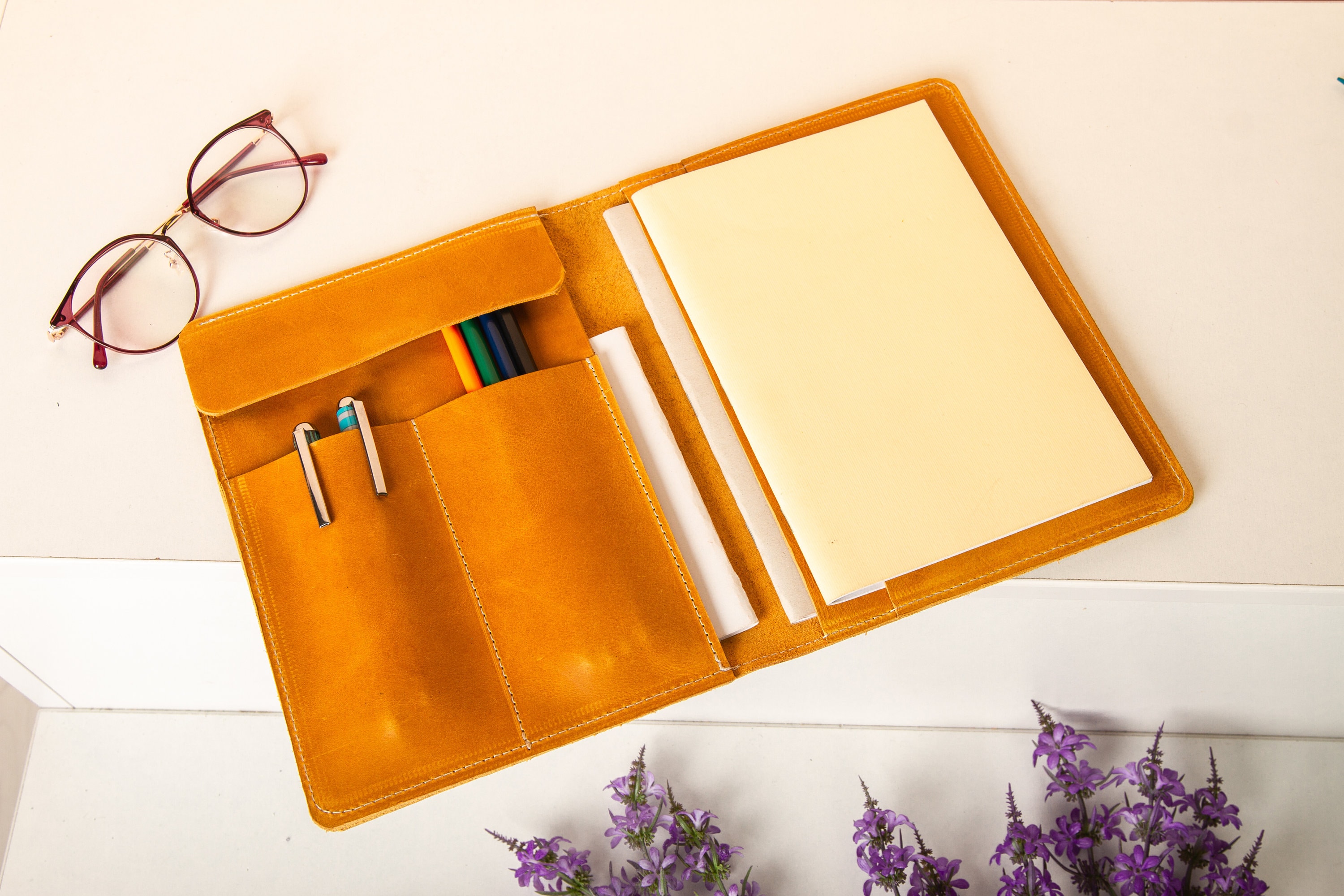 Leather Book Coverleather Notebook Cover A5travelers - Etsy