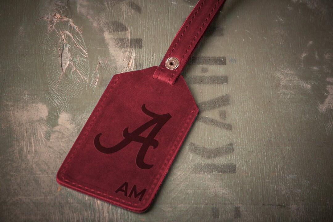 University of Alabama Leather Luggage Tags, University of Alabama Gift ...