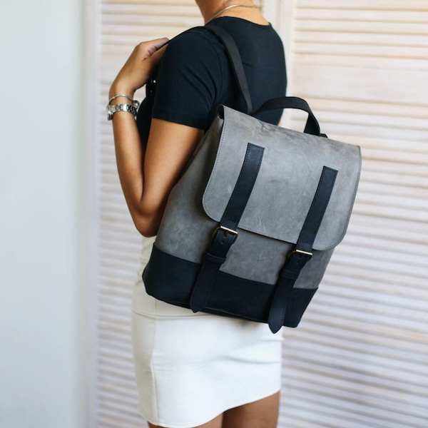 Large Leather Backpack Women - Etsy