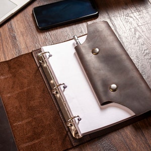 A5 planner binder leatherA5 binder 6 ring leatherBinder | Etsy