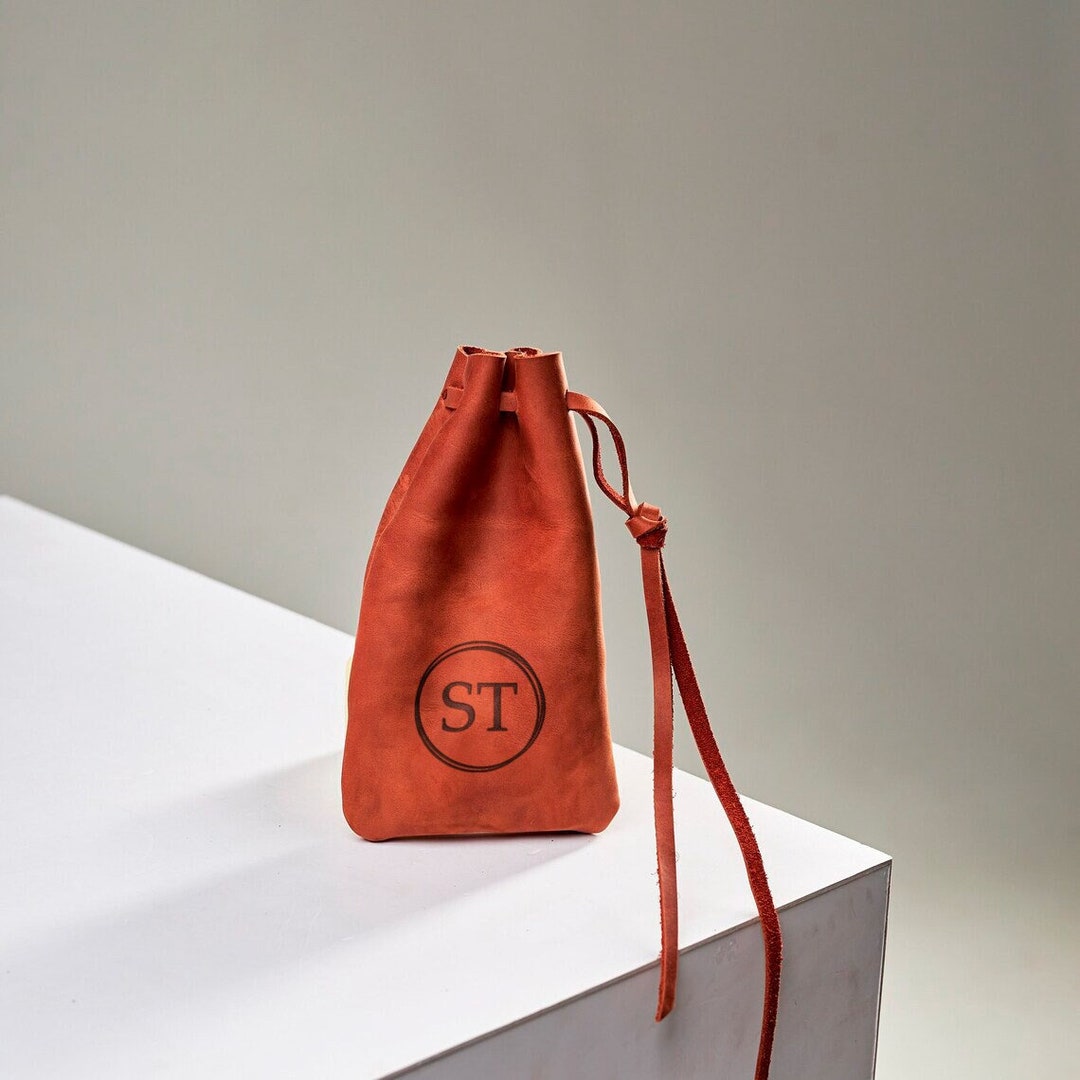 Leather Coin Pouch Drawstring, Small Leather Pouch Drawstring ...