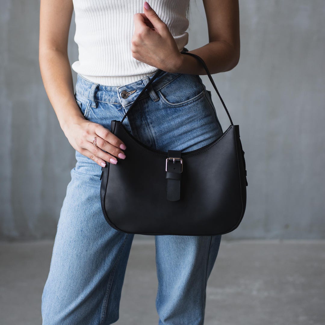 Leather Shoulder Bag Women, Underarm Bag, Shoulder Purse Zipper, City ...