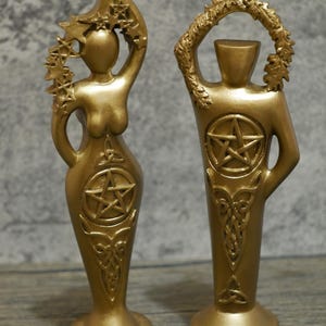Pentacle God Goddess Statue Set | Handmade Wicca Altar Statue - 8.5 ...