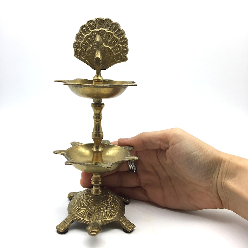 Handcrafted Brass Diya Aarti Deepak Lamp Puja Offering - Etsy