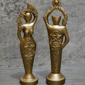 Pentacle God Goddess Statue Set | Handmade Wicca Altar Statue - 8.5 ...