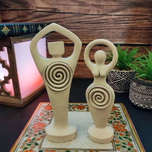 Spiral God Spiral Goddess Handmade Altar Statue Resin Set - 8.5 ...