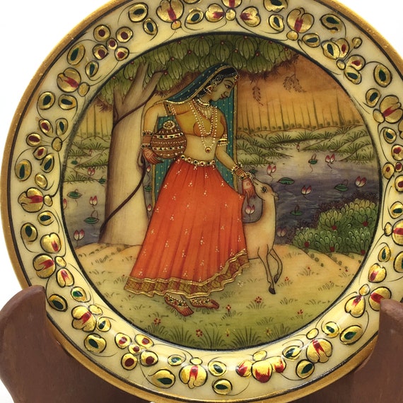 Handcrafted Collectible India Decorative Marble Plate With | Etsy