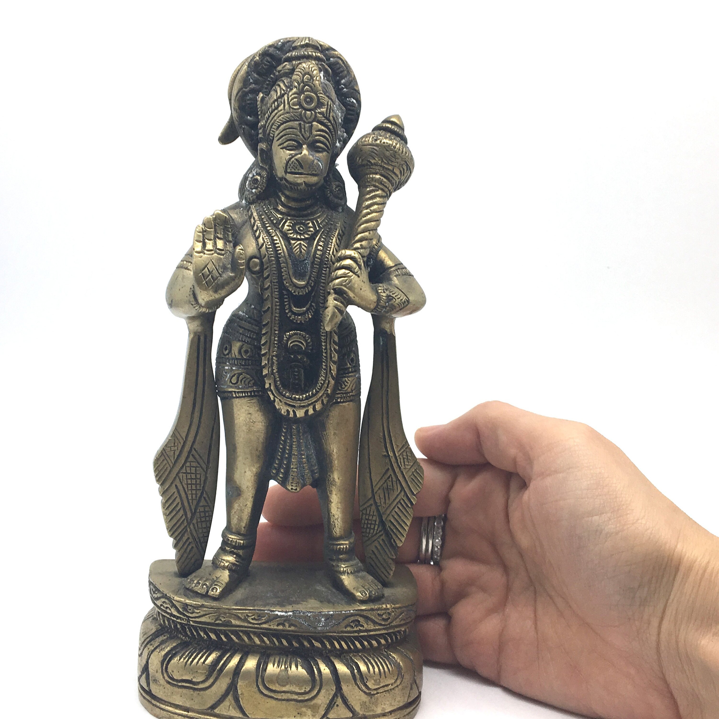 India God Hanuman Hanumanji Murti Statue 8" - Handcrafted Brass Monkey ...