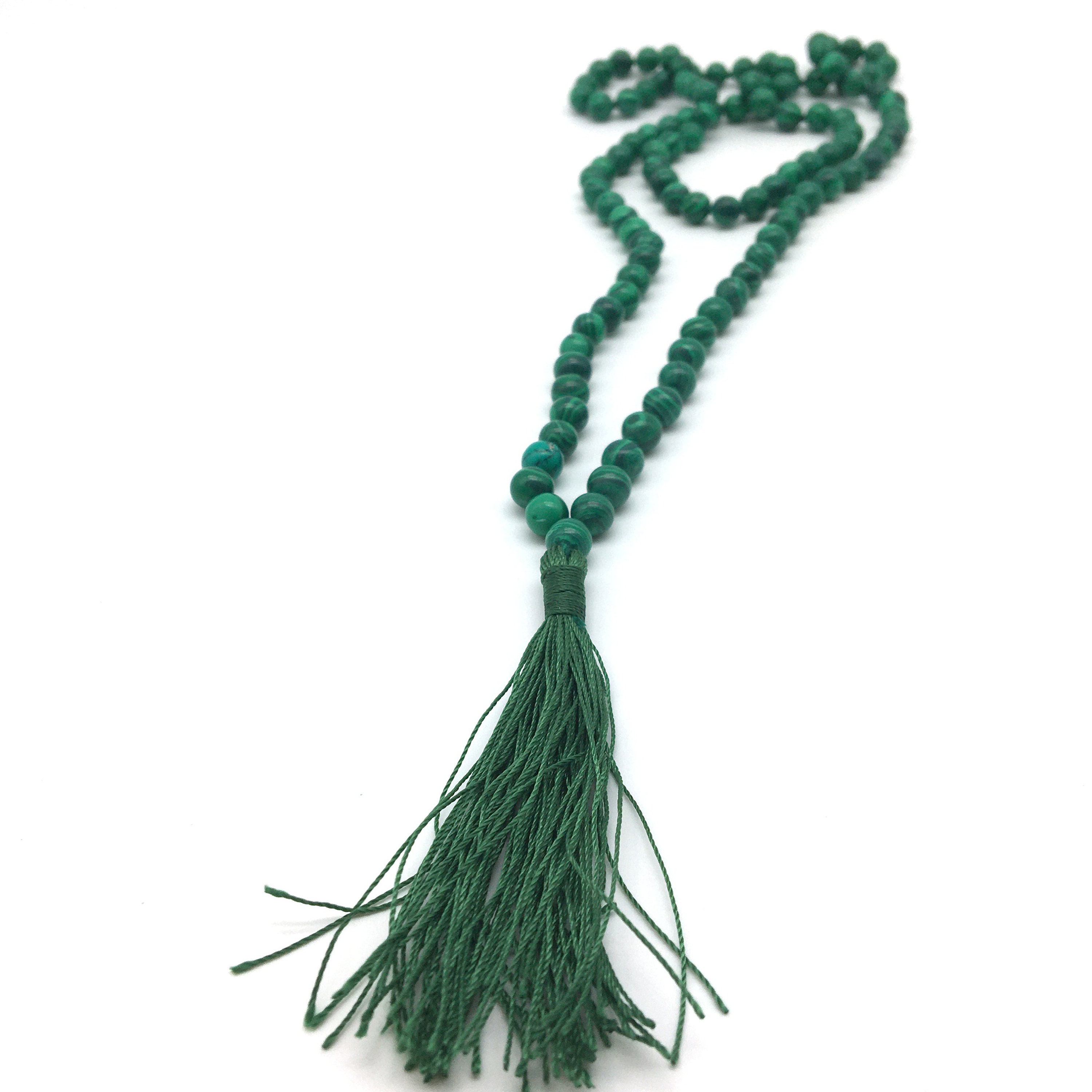 Malachite Prayer Beads Chanting Mala Beautiful 108 Knotted - Etsy