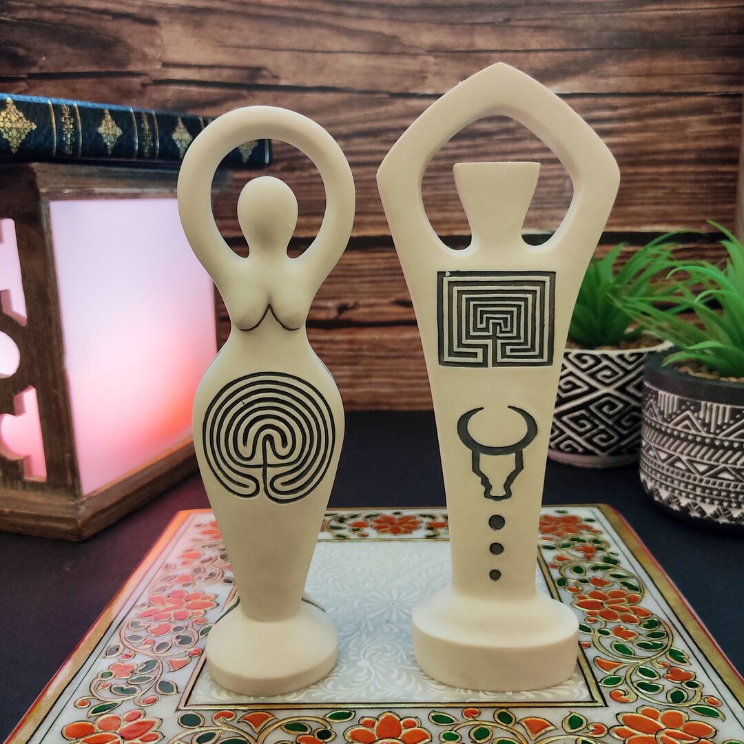 Labyrinth God Goddess Statues | Handmade Altar Idols Set - 8" Vintage ...