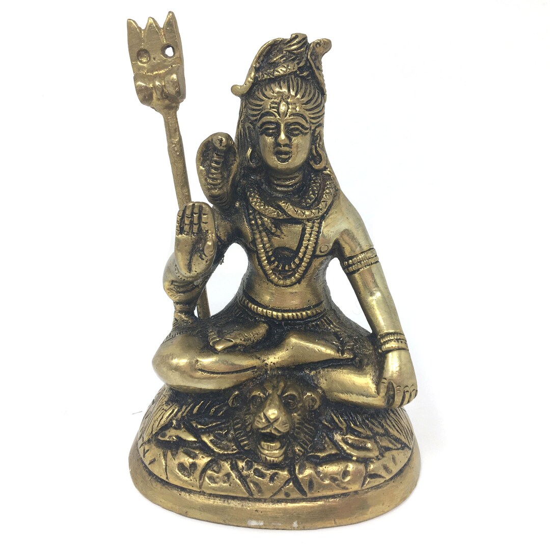 Shiva Trishul Statue | Vintage Travel Size Brass Hinduism Shiva Deity ...