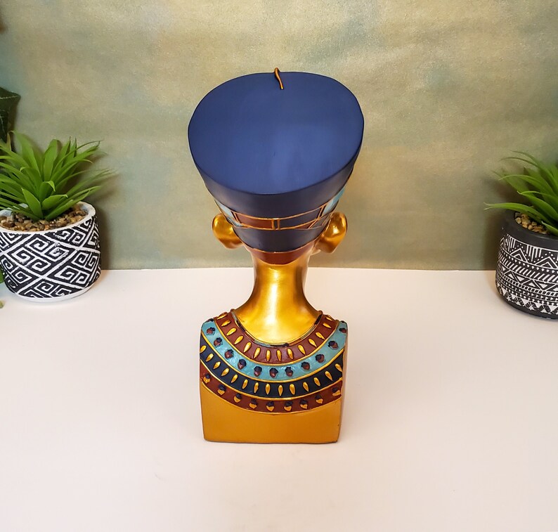 Vintage Large Egyptian Queen Nefertiti Bust Statue - 9.25" Height - Etsy