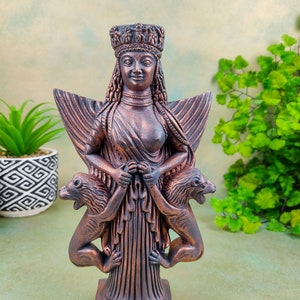 Anahita Persian Goddess Statue Queen of the Beasts Handmade Bronze ...