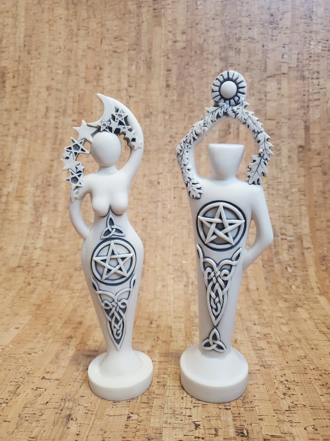 Pentacle God Goddess Statue Set Handmade Altar Statue 8.5" Vintage - Etsy