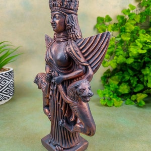 Anahita Persian Goddess Statue Queen of the Beasts Handmade Bronze ...