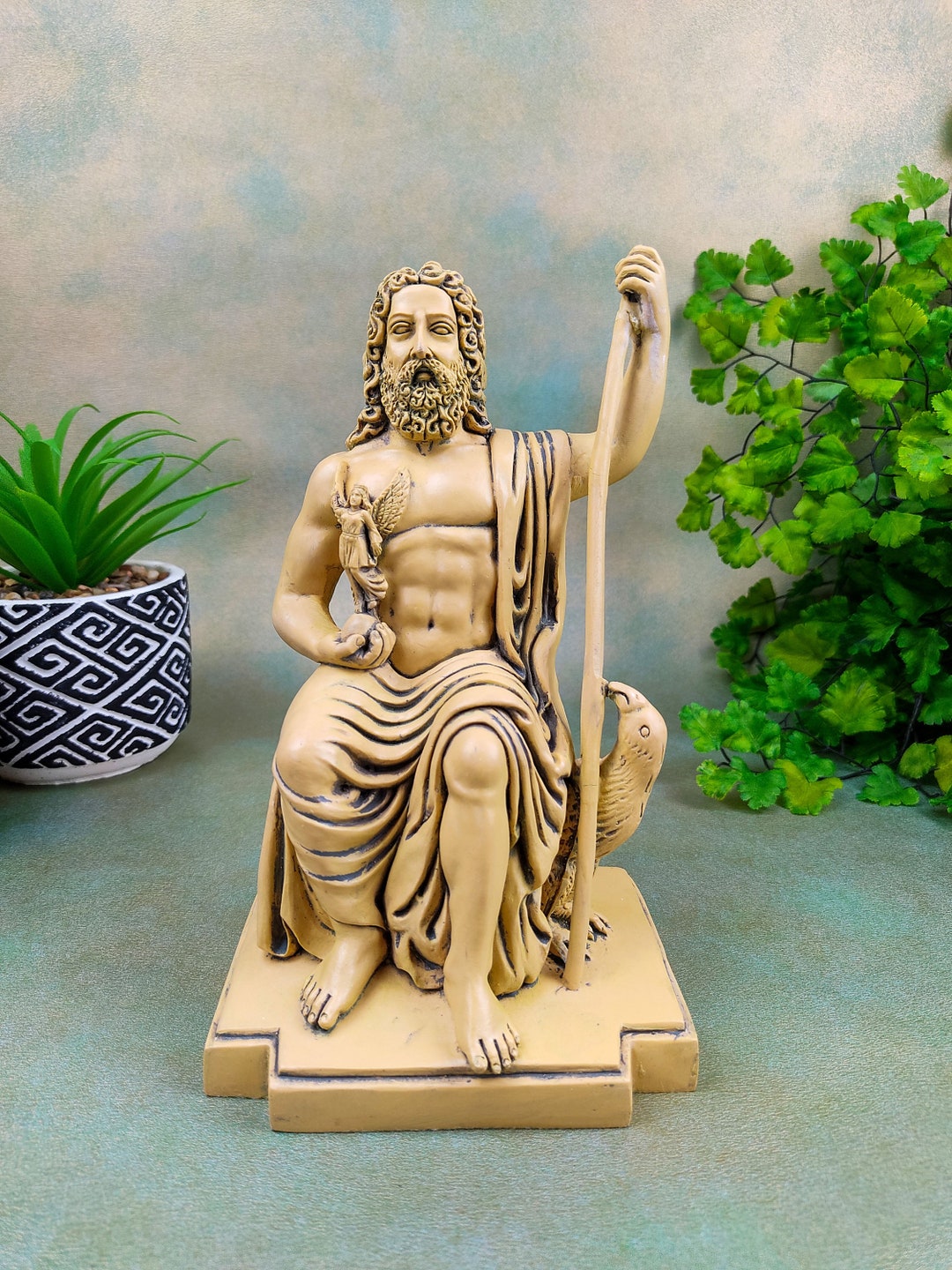 Zeus Greek God Statue Roman Jupiter King Sculpture Handmade 8.25 - Etsy