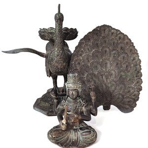 Vintage Mahamayuri Buddha Statue | Mahayana Peacock Mother King - 14 ...