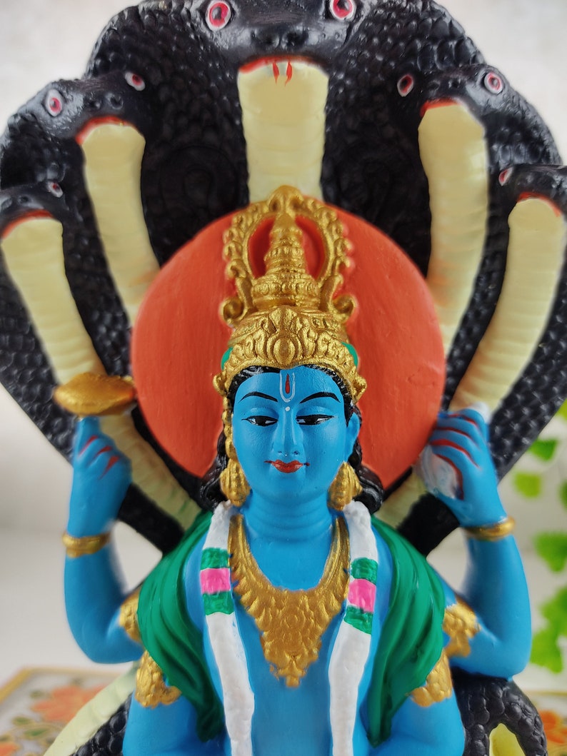 Lord Vishnu Statue Ananta Shesha Ganges Clay Handmade Visnu | Etsy