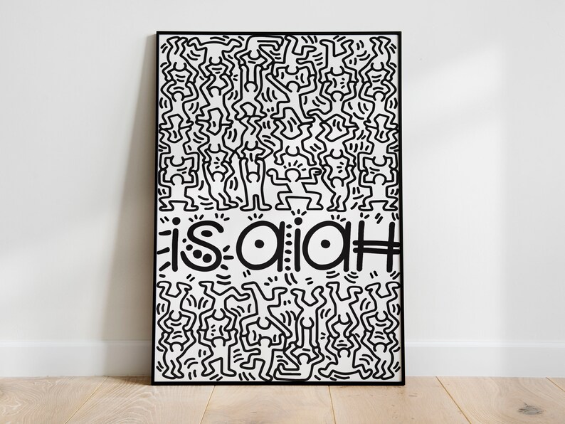 KEITH HARING PERSONALIZED Name Custom Letter Digital Art | Printable ...