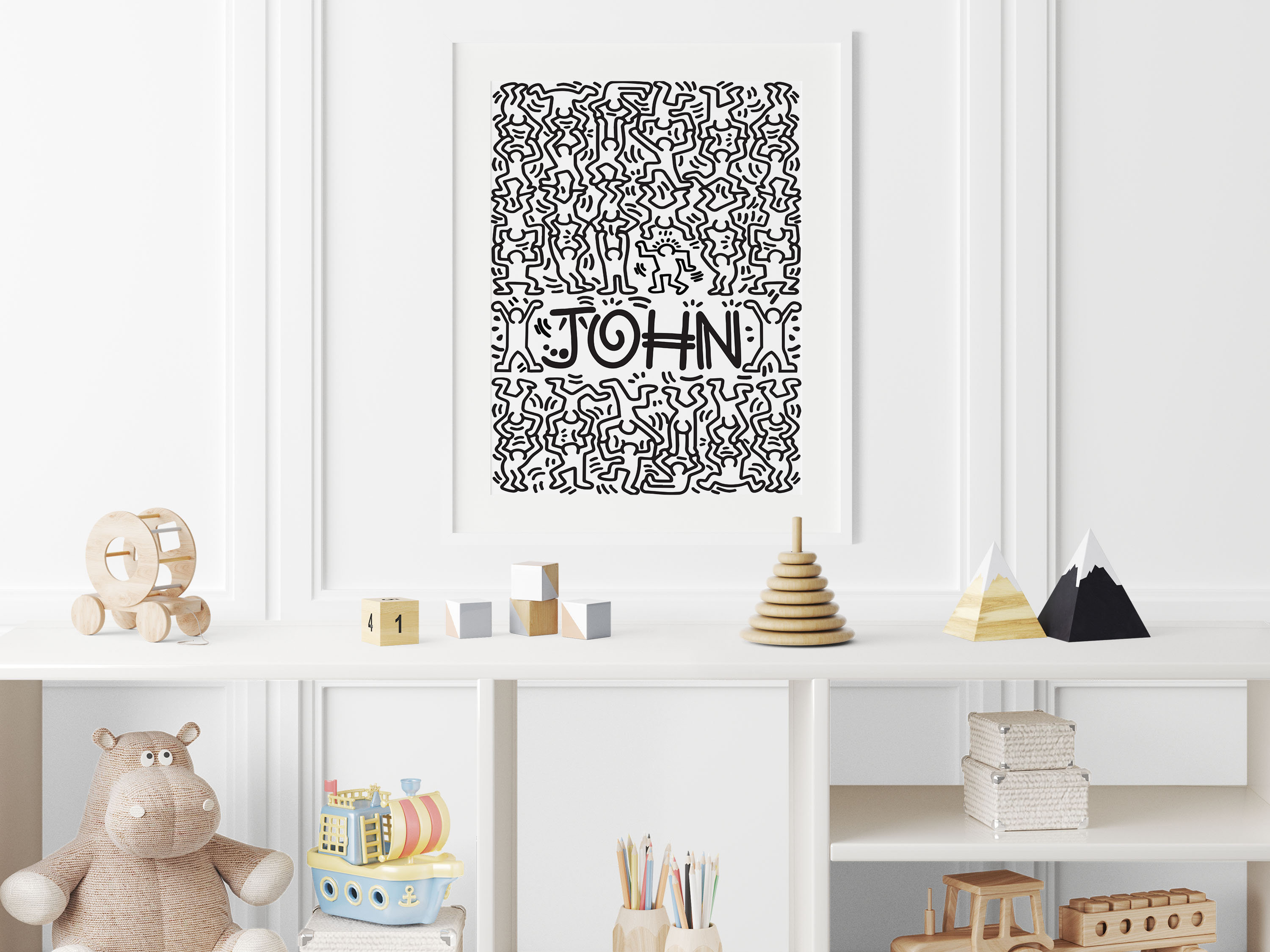 KEITH HARING PERSONALIZED Name Custom Letter Digital Art - Etsy