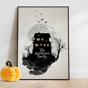 Custom Haunted House Portrait: Personalized Halloween Home Decor ...