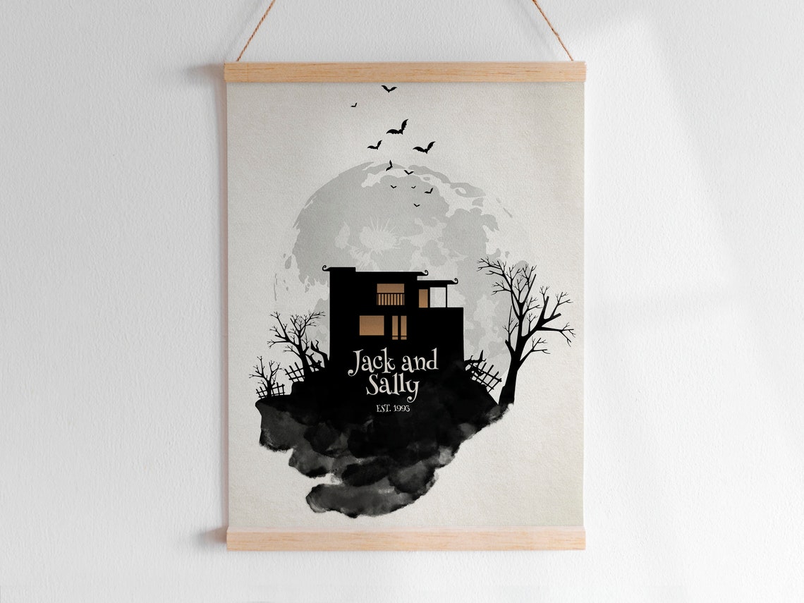 Custom Haunted House Portrait: Personalized Halloween Home Decor ...