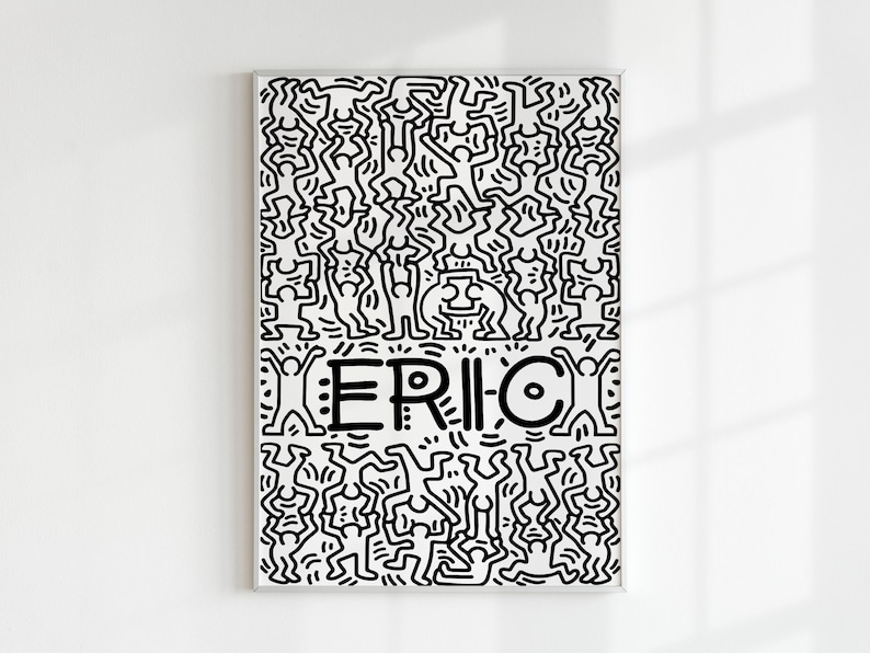 KEITH HARING PERSONALIZED Name Custom Letter Digital Art | Printable ...
